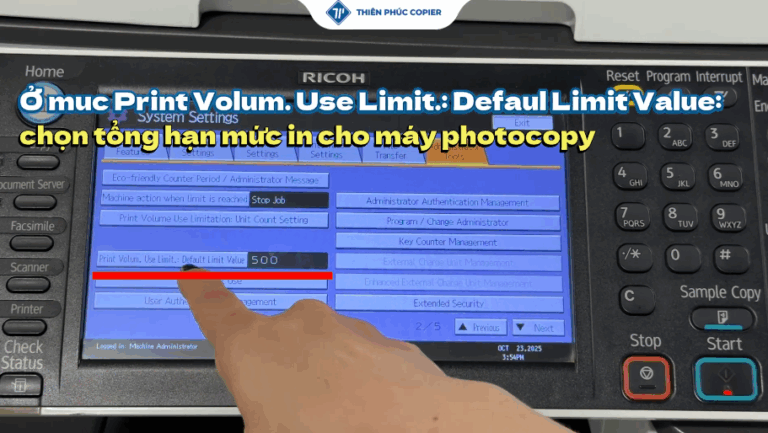Thiết Lập Hạn Mức Và Reset Số Lượng Bản In Trên User Code