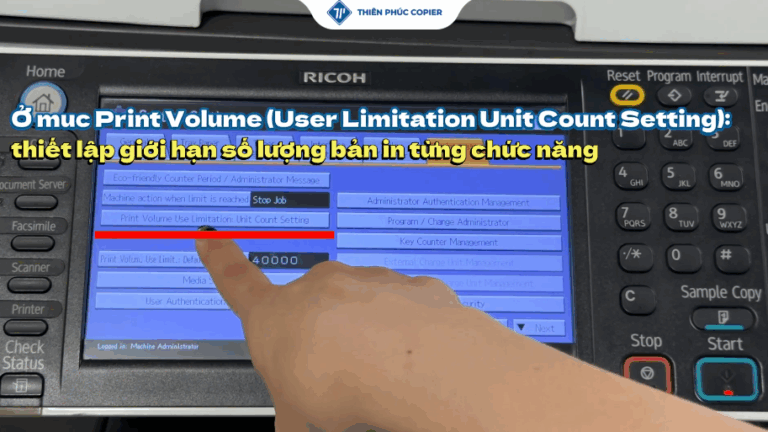 Thiết Lập Hạn Mức Và Reset Số Lượng Bản In Trên User Code
